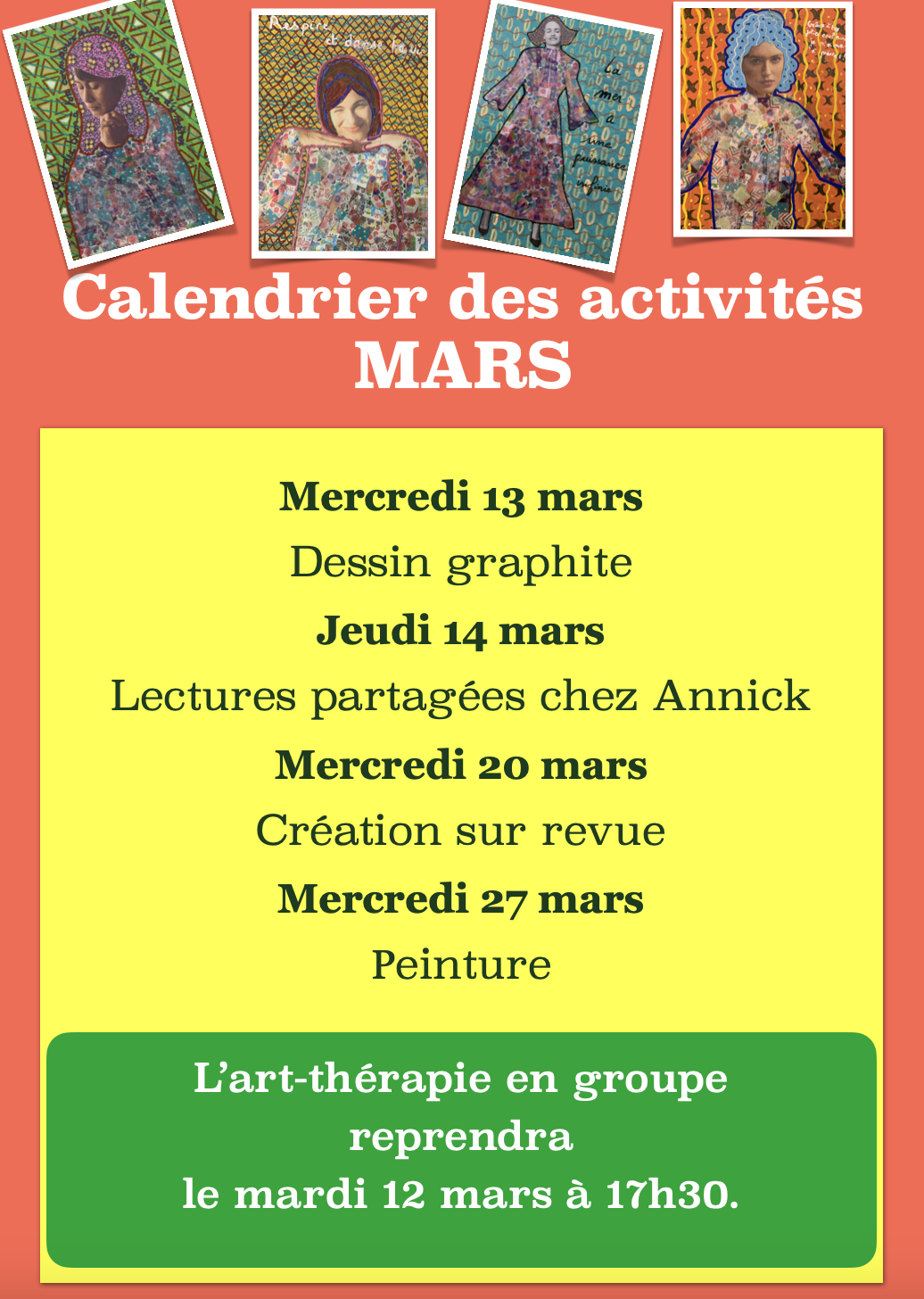 Activités du mois de mars | Empreinte créative